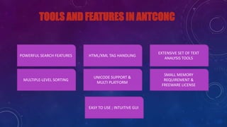 Skbp 1023 introduction to antconc | PPTX | Desktop Publishing | Computer Software and Applications