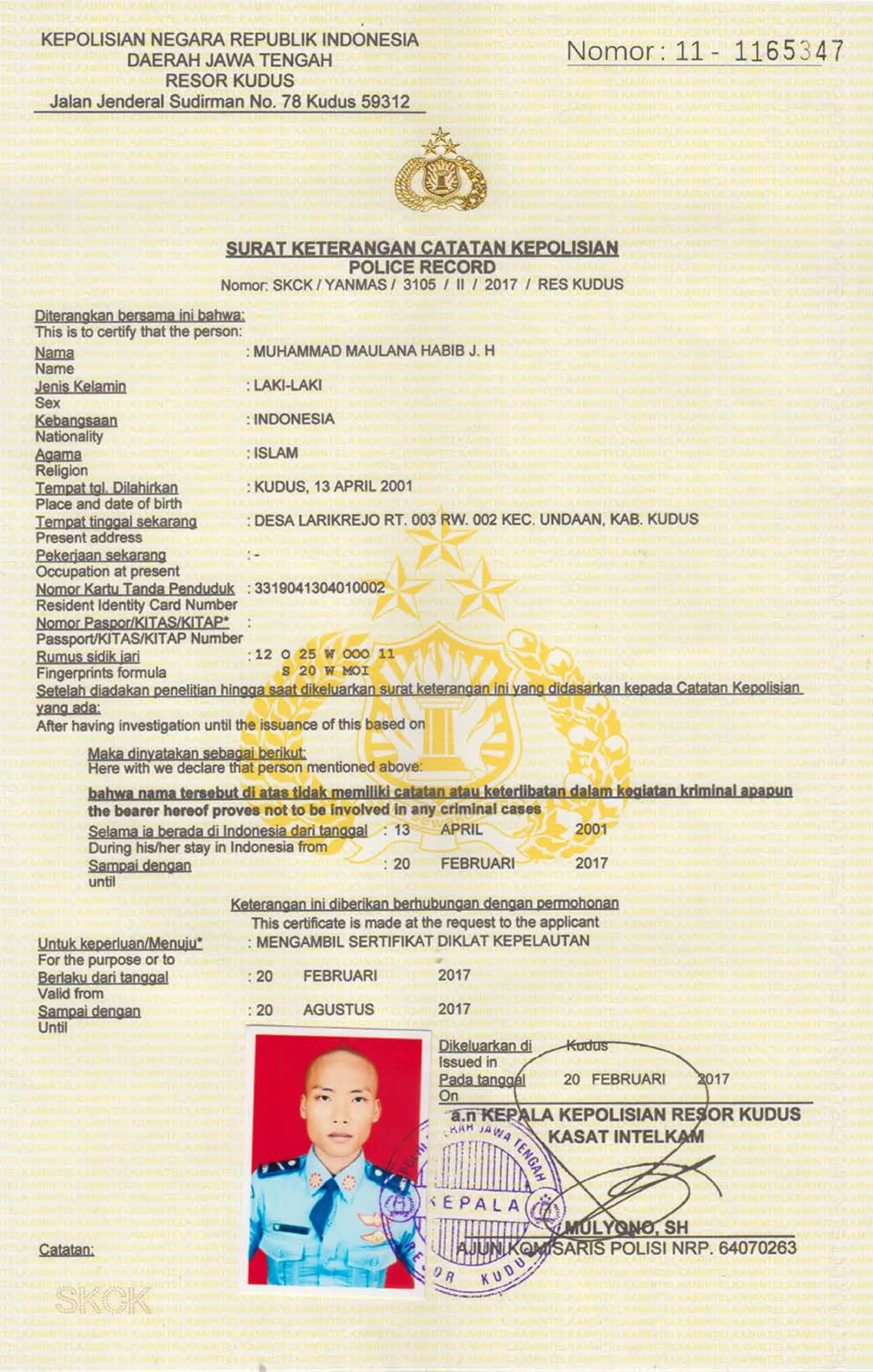 Surat Keterangan catatan Kepolisian | PDF