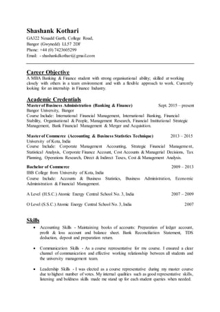 Shashank Kothari CV | DOCX