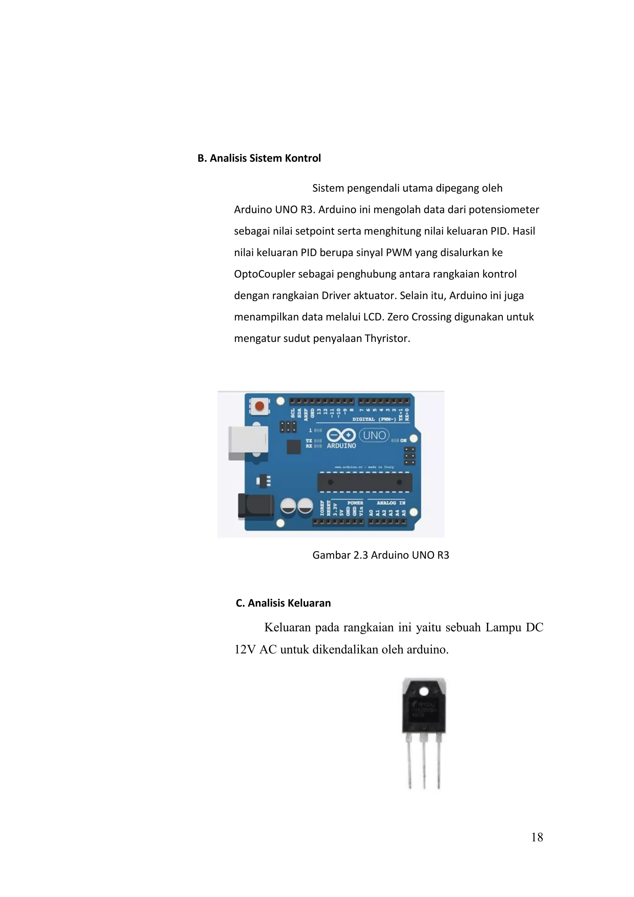 Sistem Kendali Temperatur Ruangan dengan TRIAC, LM35 dan PID berbasis Arduino | PDF