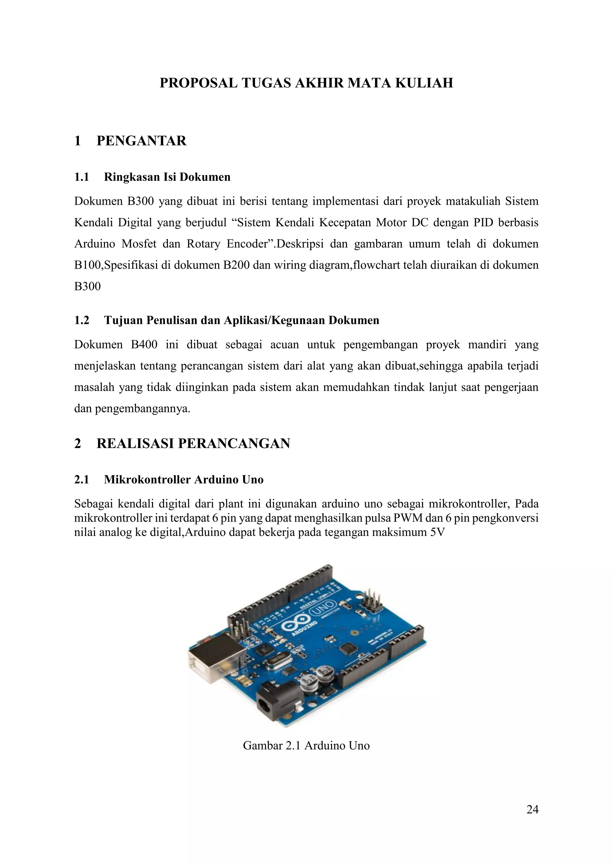 Sistem Kendali Kecepatan Motor Dc Dengan Pid Berbasis Arduino Uno Dan Mosfet Pdf