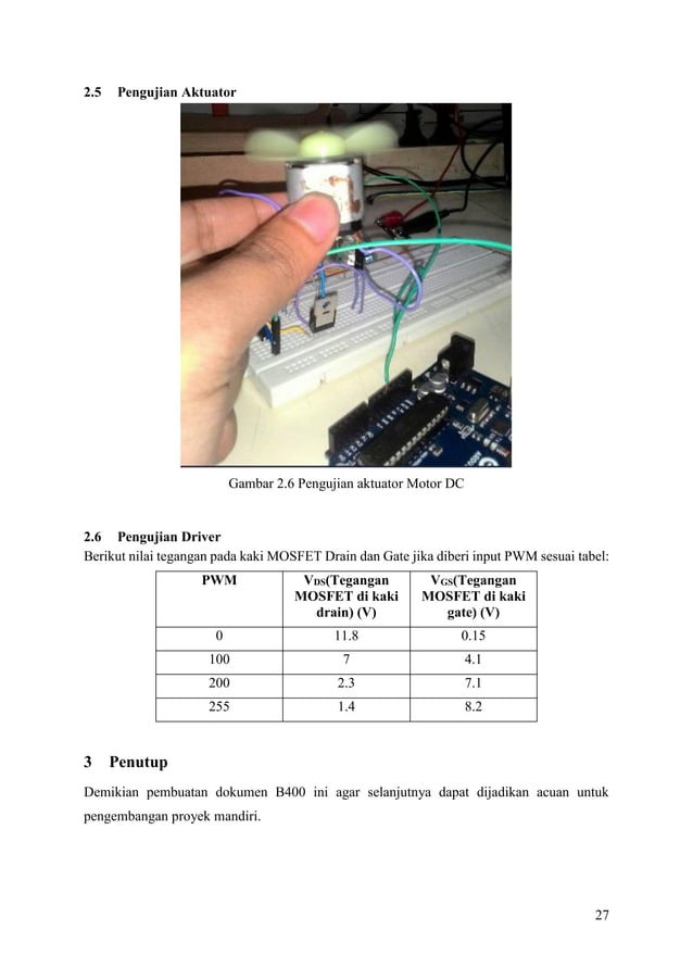 Sistem Kendali Kecepatan Motor DC dengan PID berbasis Arduino Uno dan MOSFET | PDF