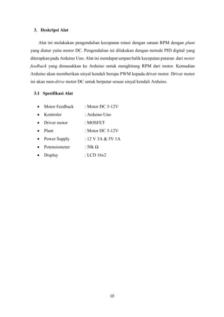 Sistem Kendali PID untuk kecepatan rotasi motor DC berbasis arduino ...