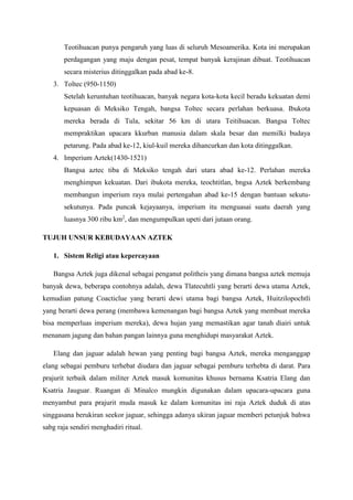 7 Unsur Kebudayaan Suku Aztek | PDF