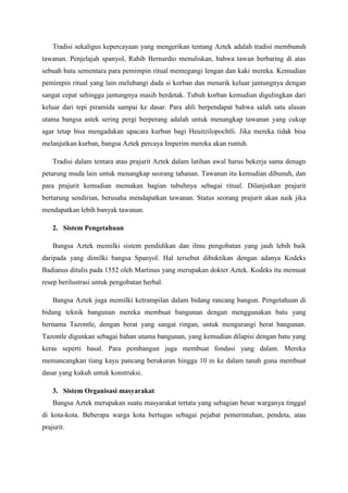 7 Unsur Kebudayaan Suku Aztek | PDF