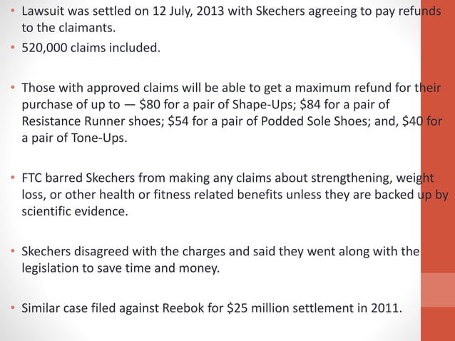 Study on Skechers Lawsuit | PPTX | Advertising Industry | Industries