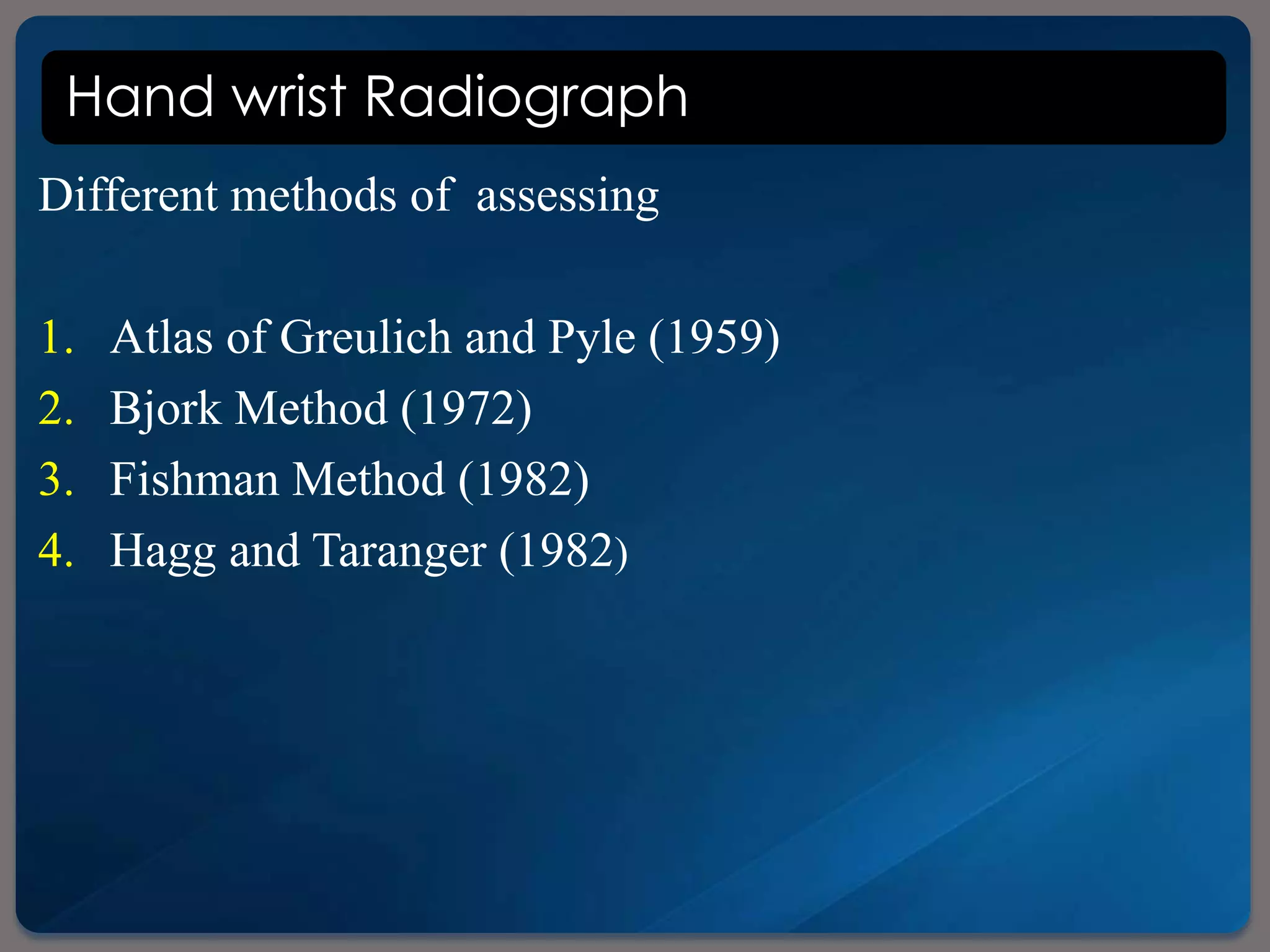 Skeletal age assessment | PPTX