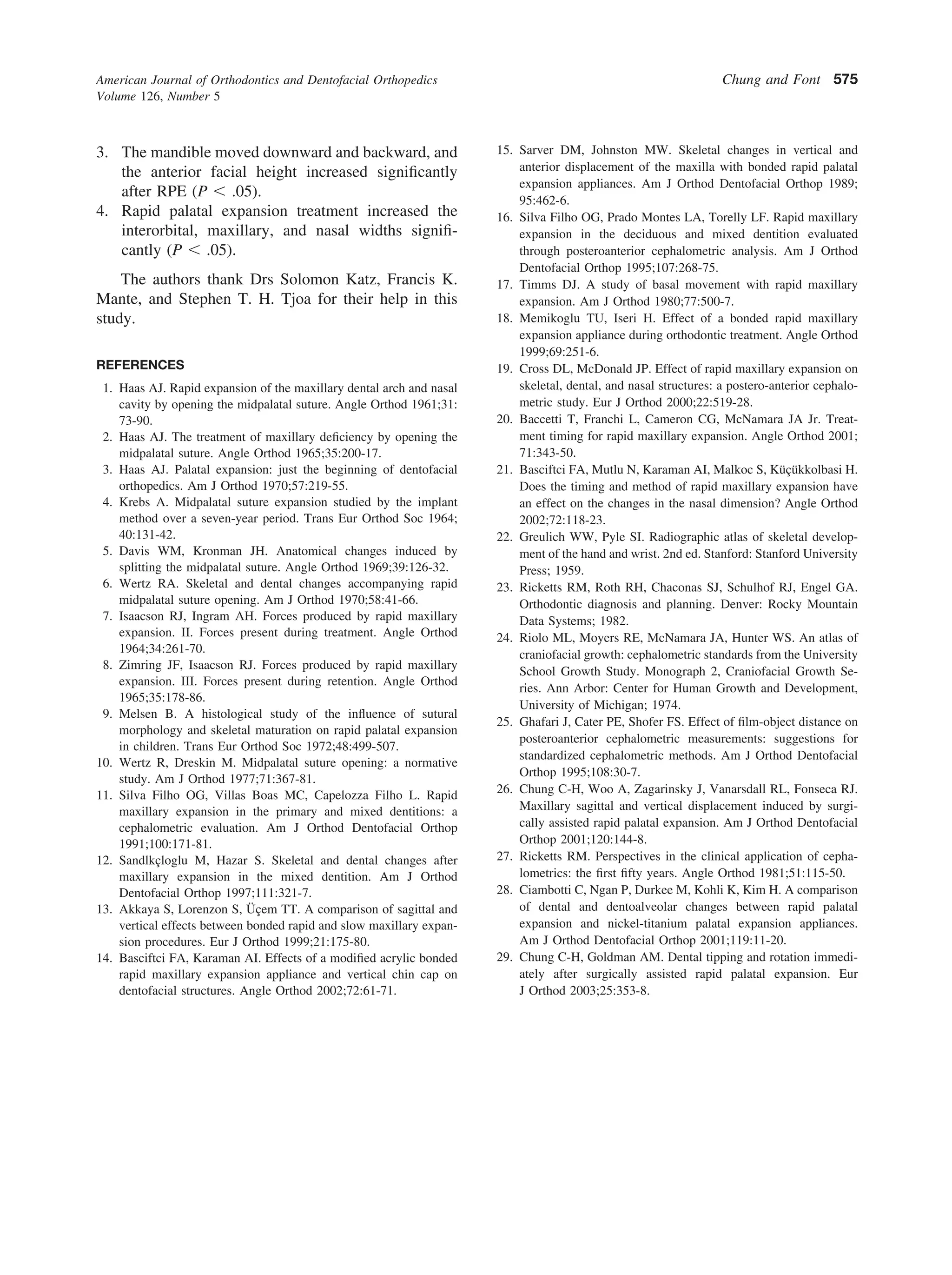Skeletal and dental changes in the sagittal, vertical, and transverse ...