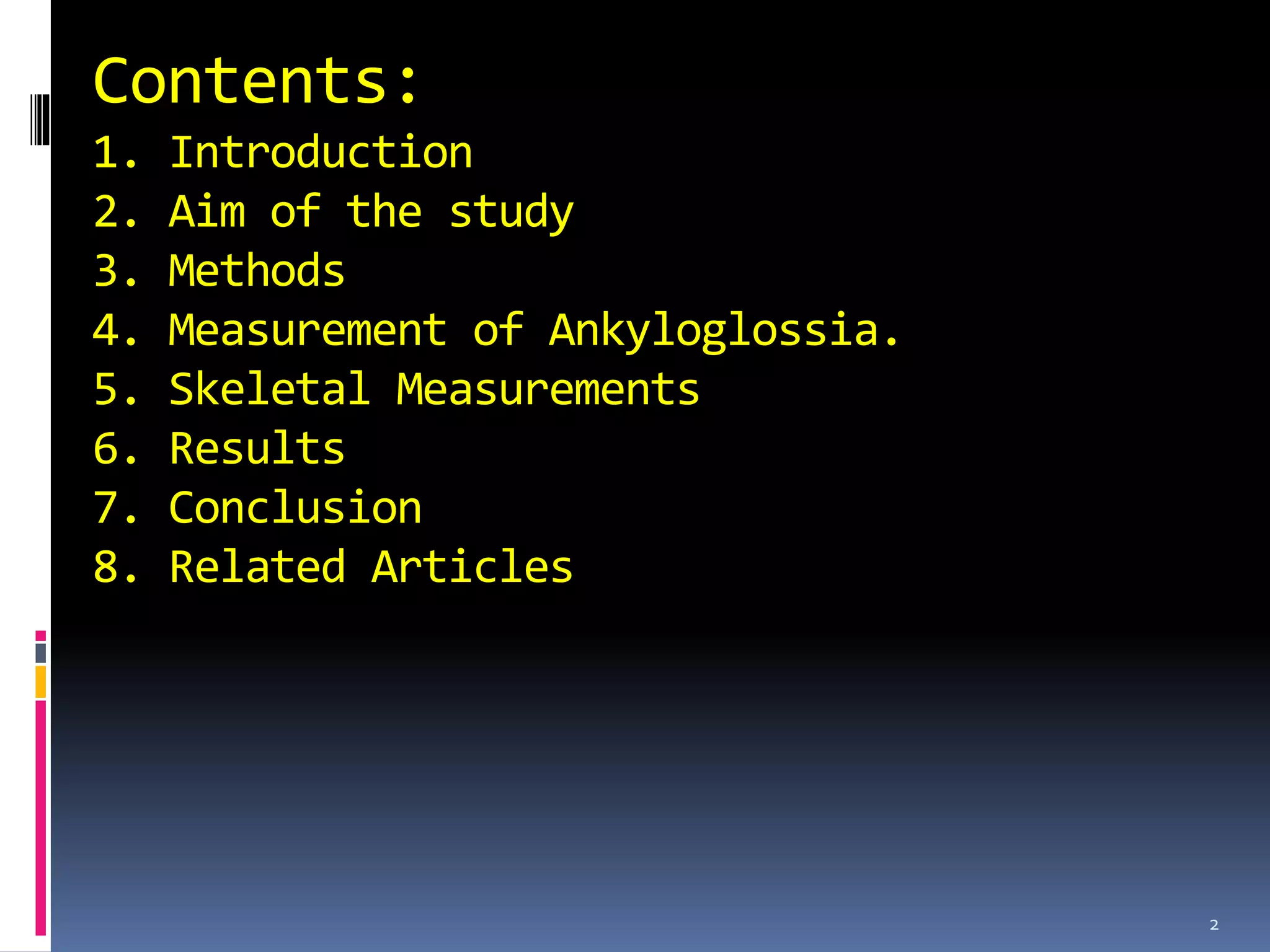 skeletal and dental characteristics of ankyloglossia | PPTX