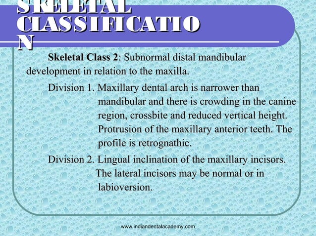 Skeletal classification /certified fixed orthodontic courses by Indian ...