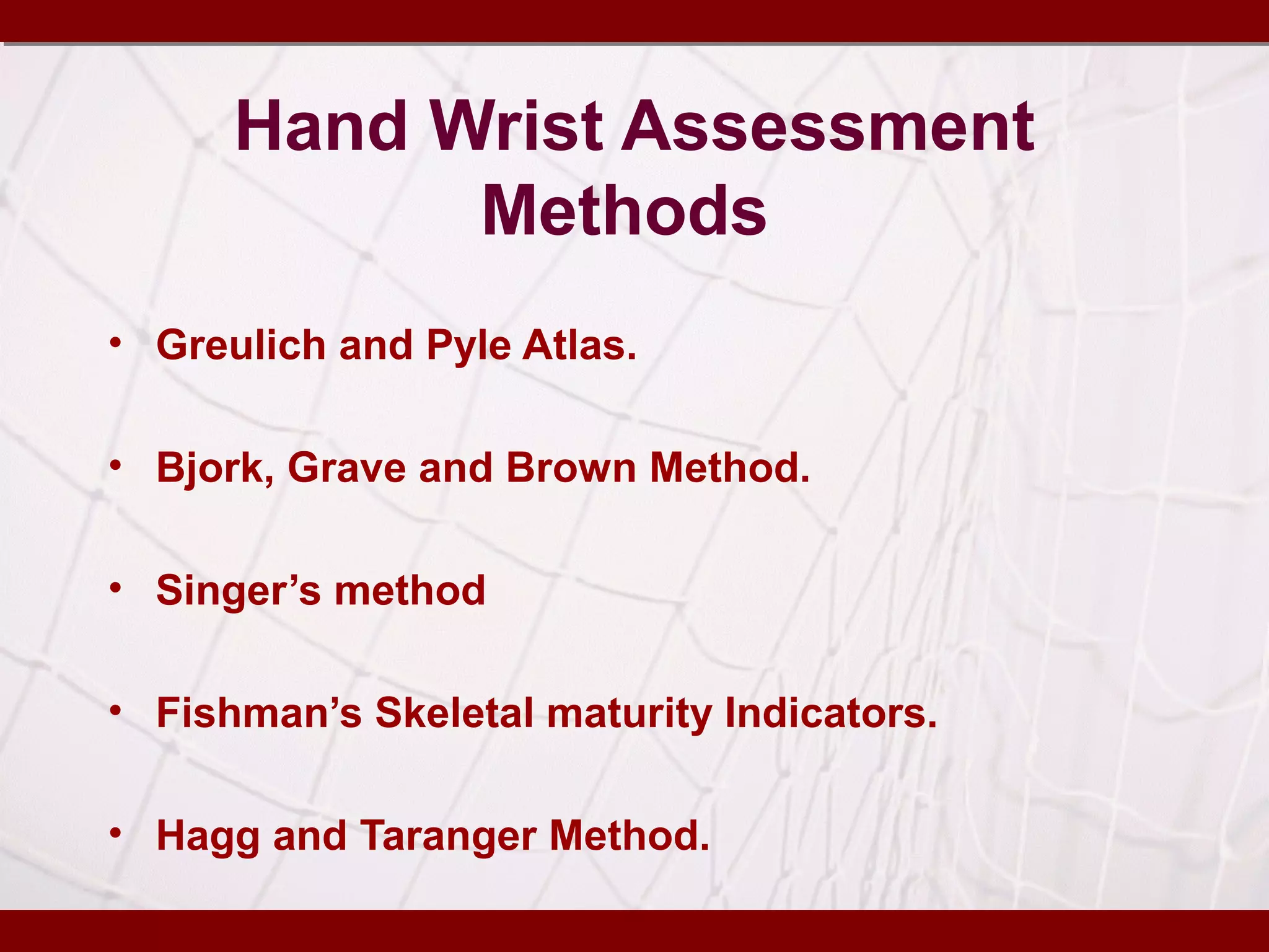 Skeletal maturity indicators | PPT