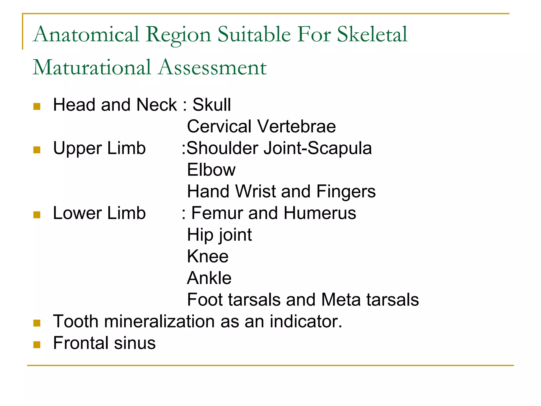 Skeletal Maturity Indicator | PPT