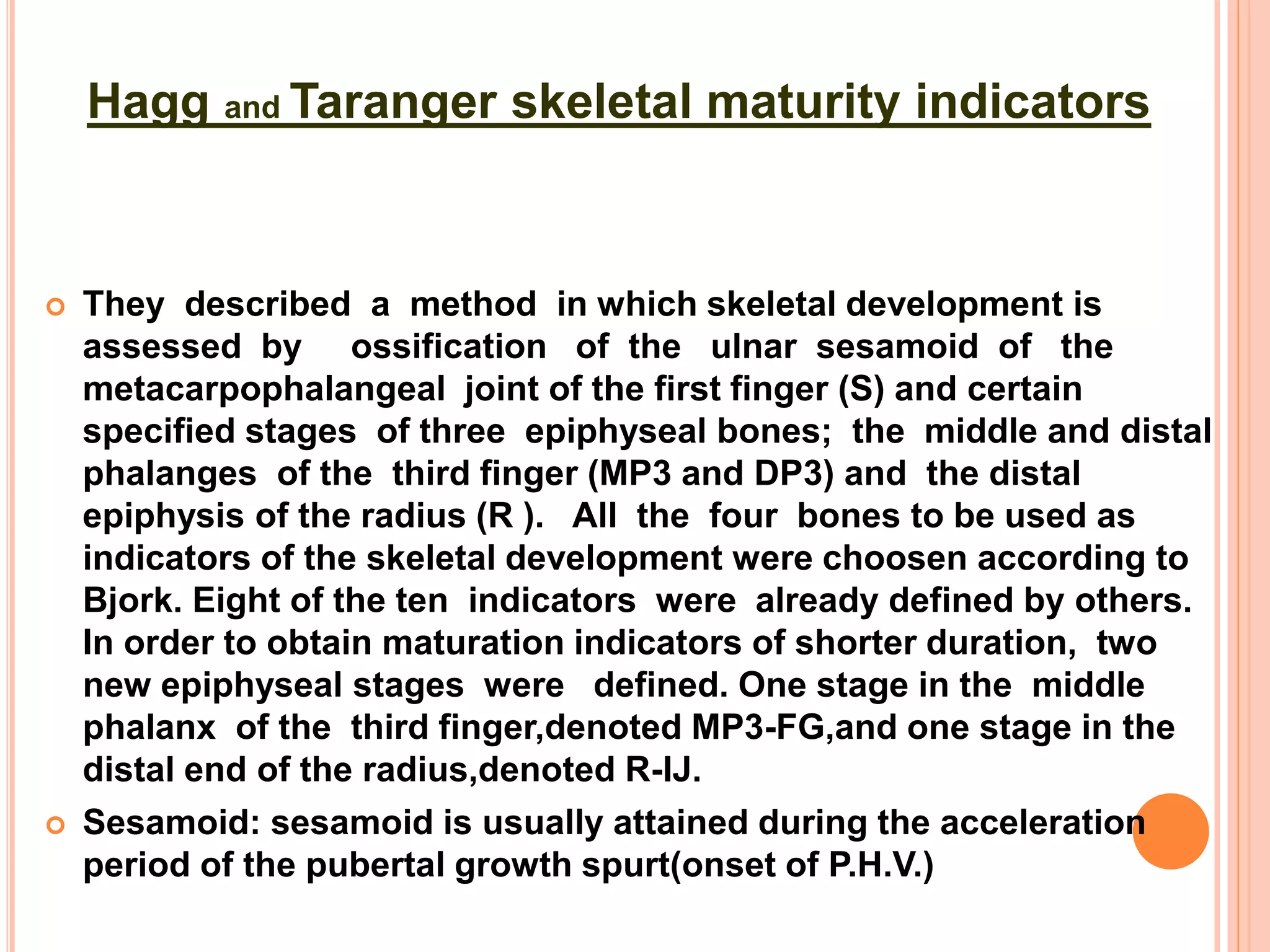 Skeletal maturity indicators | PPTX