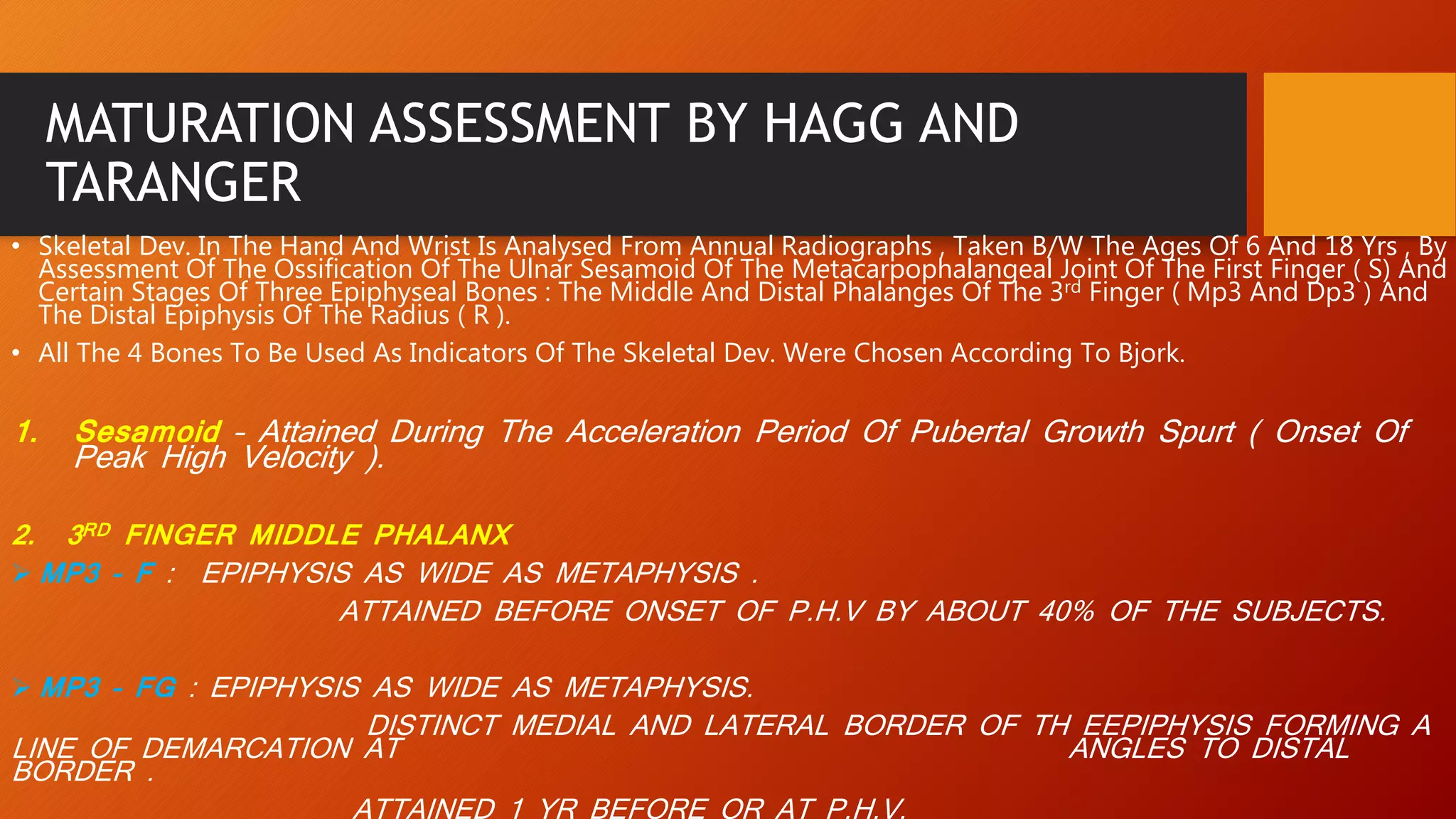 Skeletal maturity indicators | PPTX