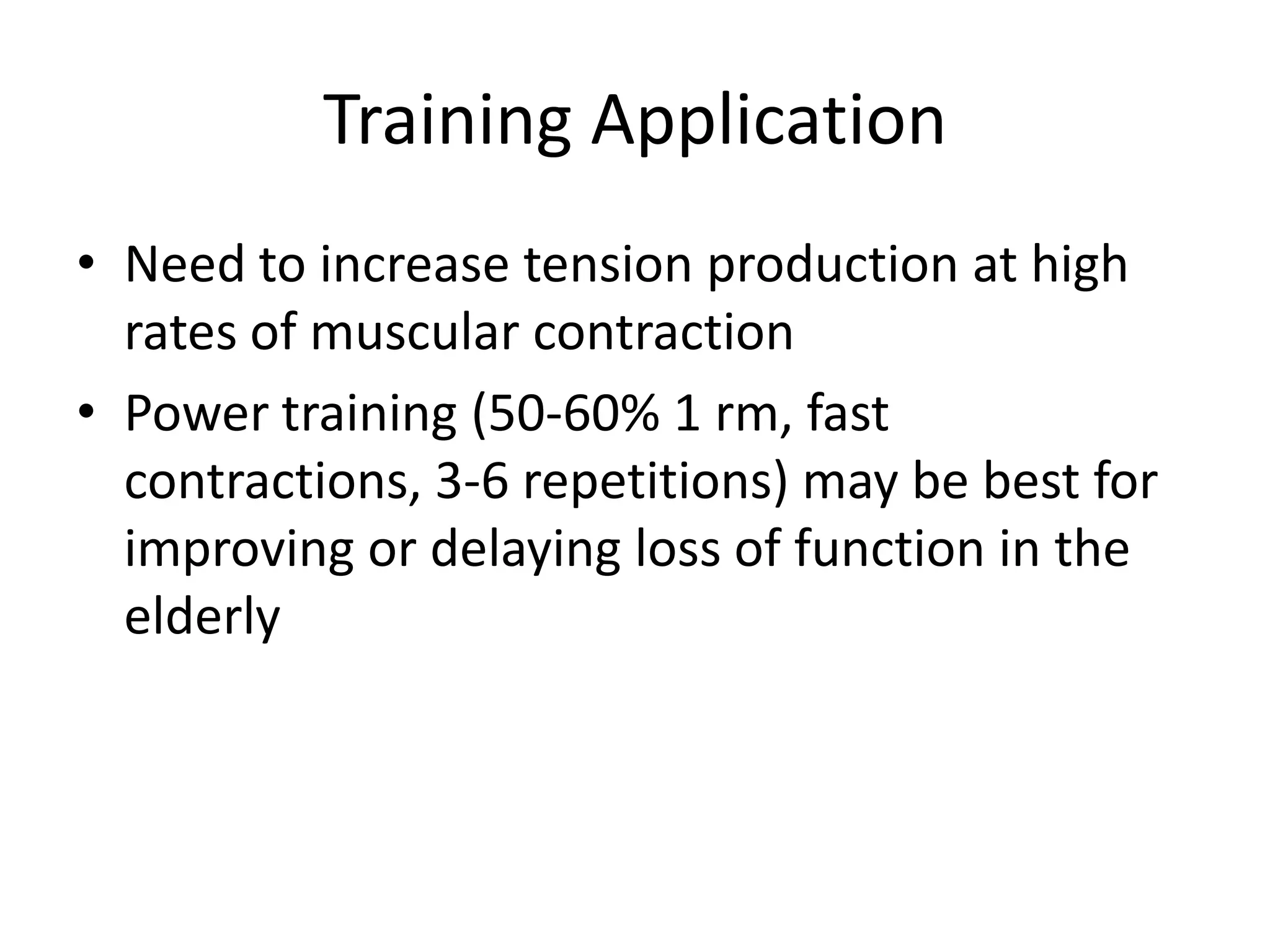 Skeletal muscle physiology and applications to training | PPTX