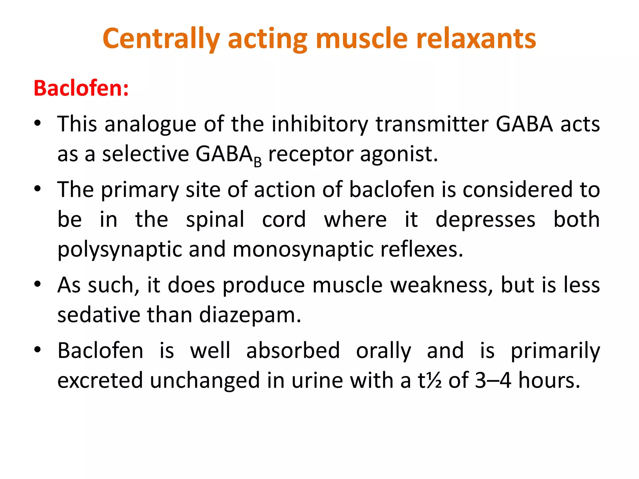 Skeletal muscle relaxant | PPTX