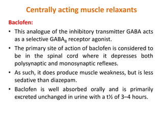 Skeletal muscle relaxant | PPTX