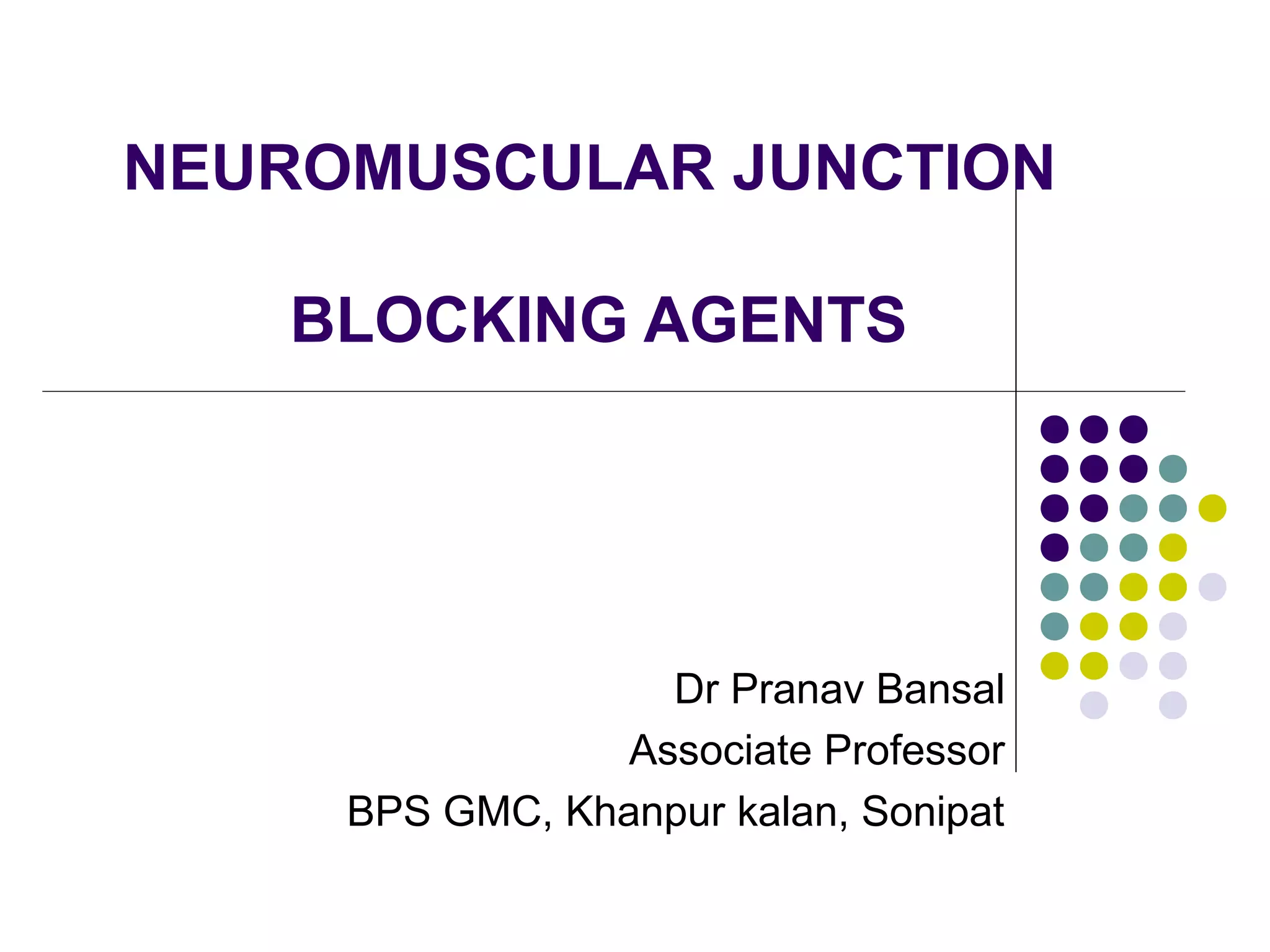 Skeletal muscle relaxants, Neuromuscular blocking agents, Neuromuscular ...