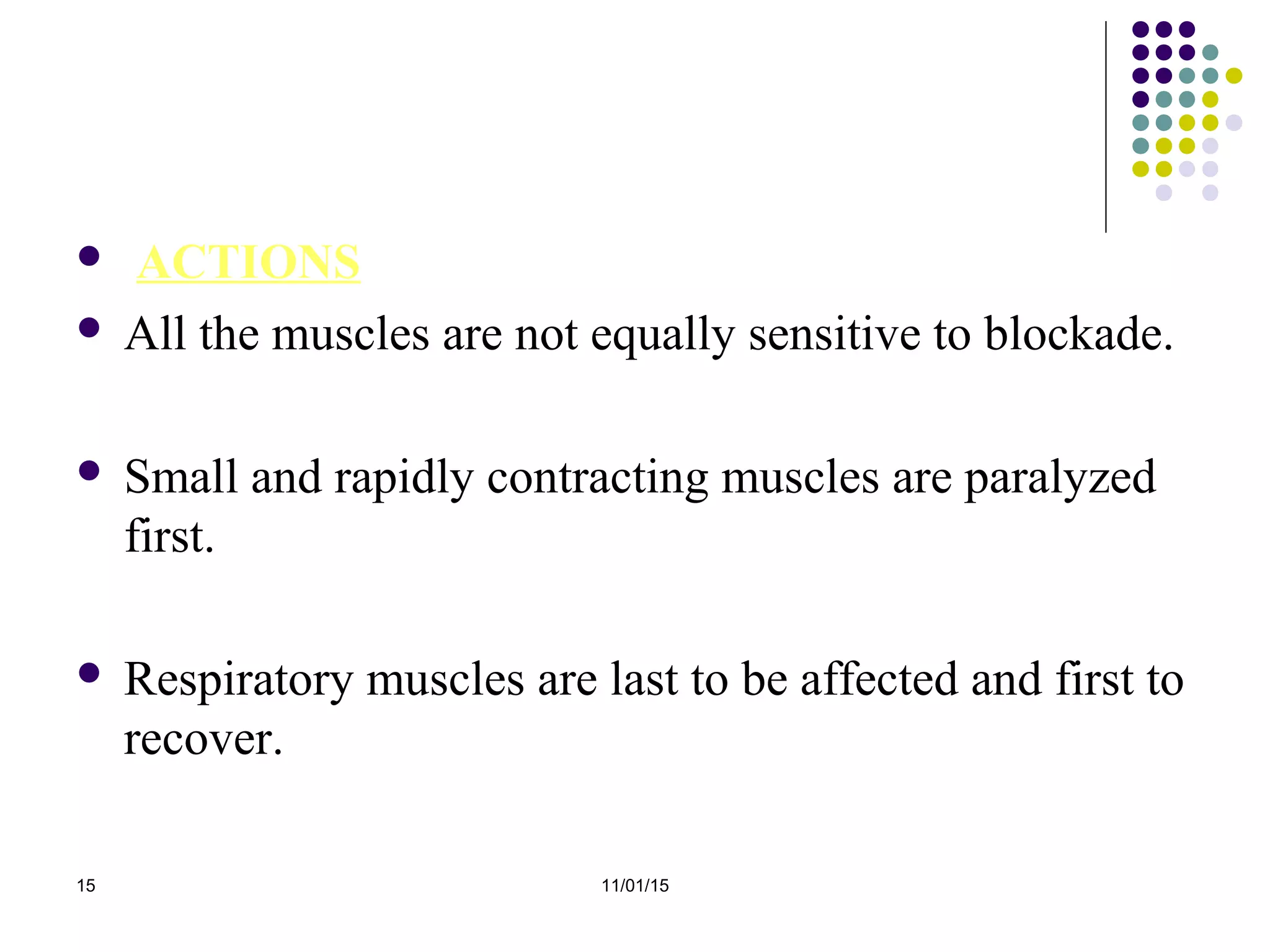 Skeletal muscle relaxants, Neuromuscular blocking agents, Neuromuscular ...