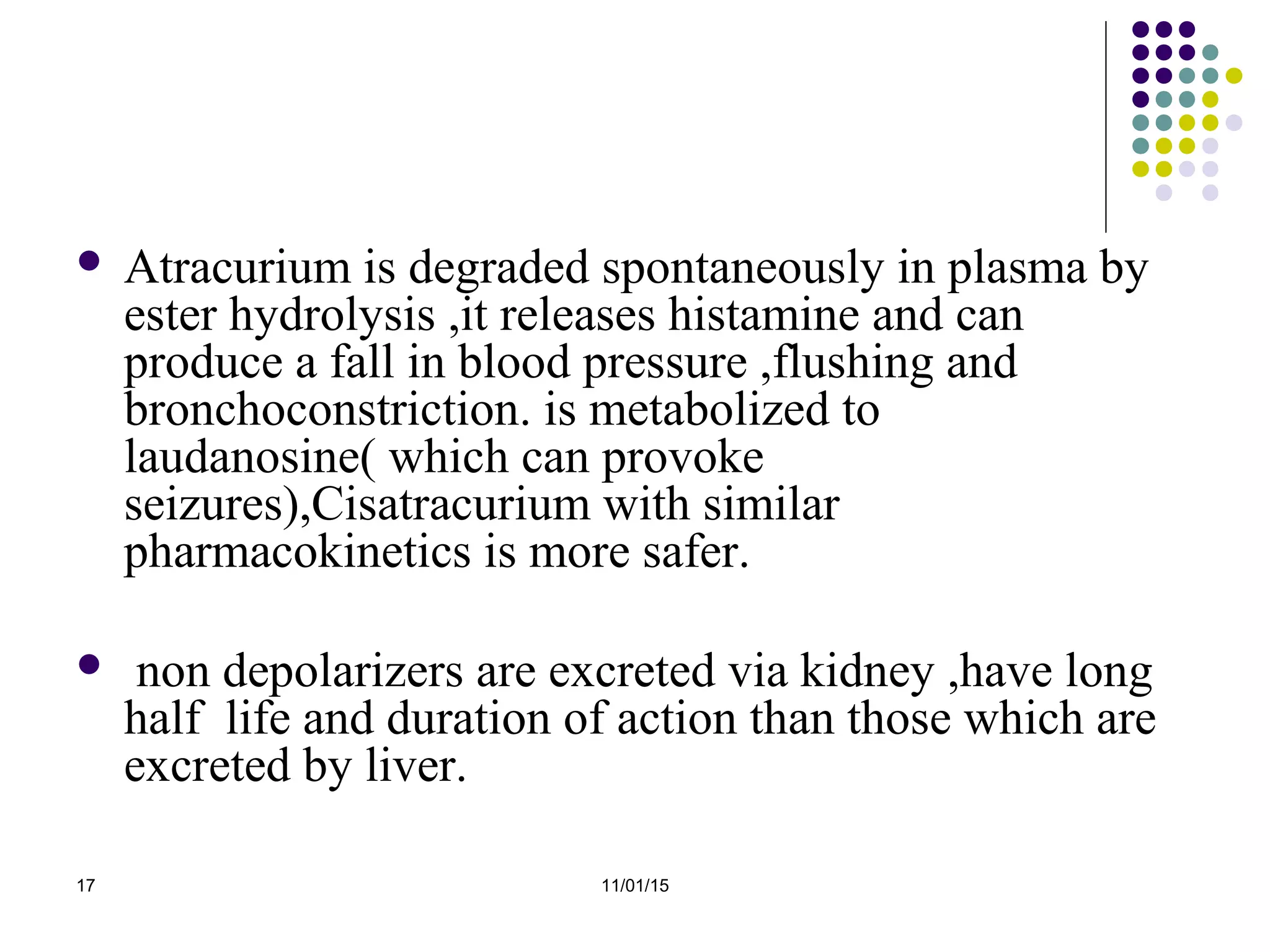 Skeletal muscle relaxants, Neuromuscular blocking agents, Neuromuscular ...