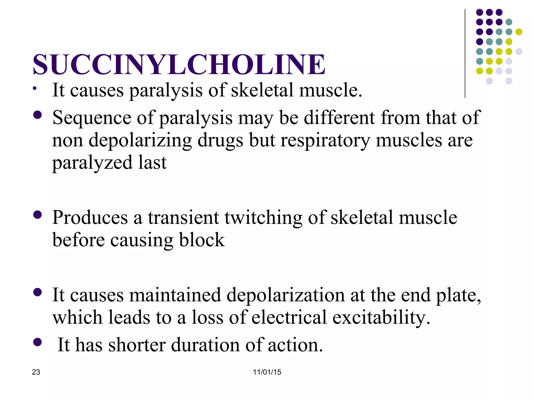 Skeletal muscle relaxants, Neuromuscular blocking agents, Neuromuscular ...