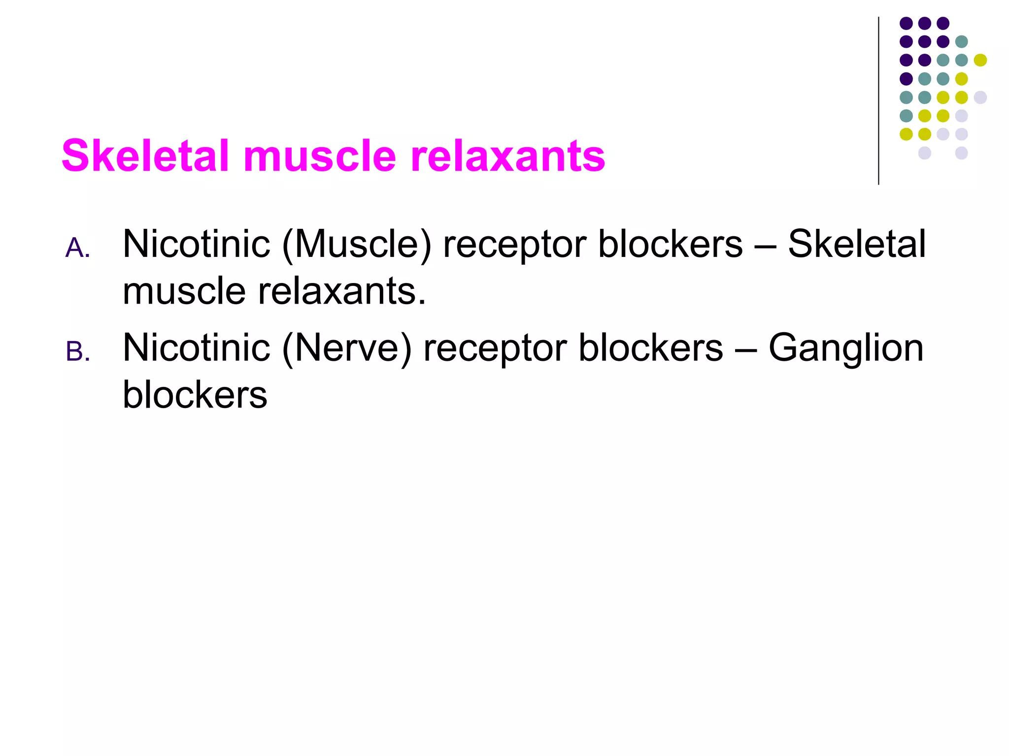 Skeletal muscle relaxants, Neuromuscular blocking agents, Neuromuscular ...