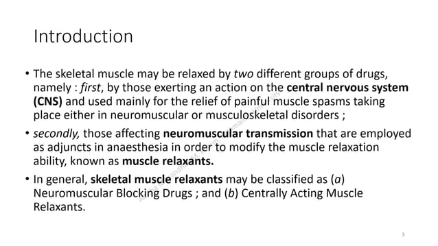 Skeletal muscle relaxants | PDF