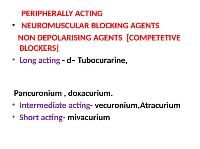 Skeletal muscle relaxants.department of pharmacology | PPT