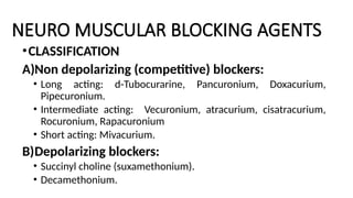 SKELETAL MUSCLE RELAXANTS.ppt, NEUROMUSCULAR JUNCTION BLOCKERS ...