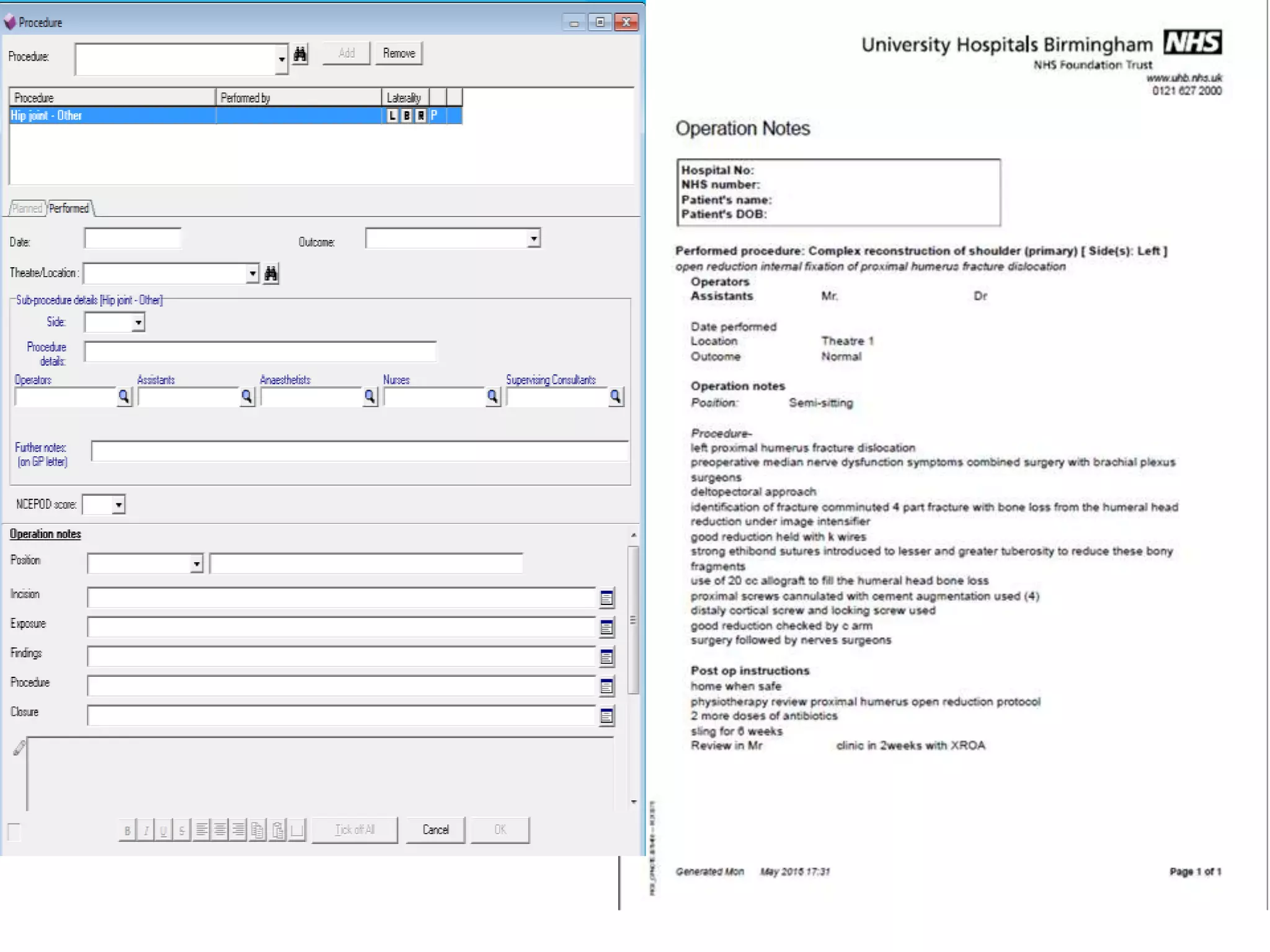 A Quality Improvement Project on Orthopaedic Operation Notes | PPT