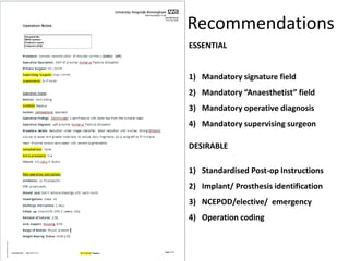 A Quality Improvement Project on Orthopaedic Operation Notes | PPT