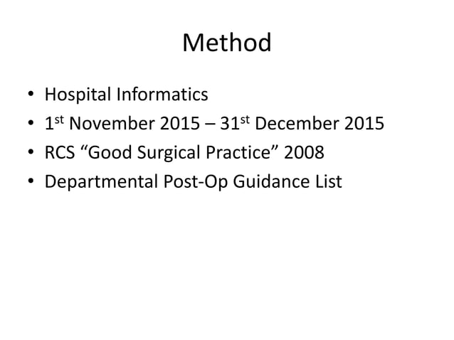 A Quality Improvement Project on Orthopaedic Operation Notes | PPT
