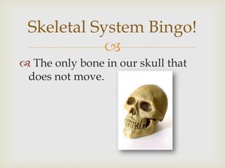 Skeletal system bingo! | PPTX