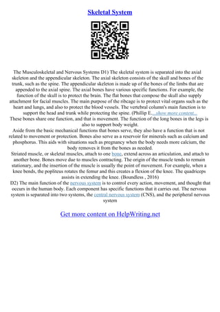 Skeletal System Essay | PDF
