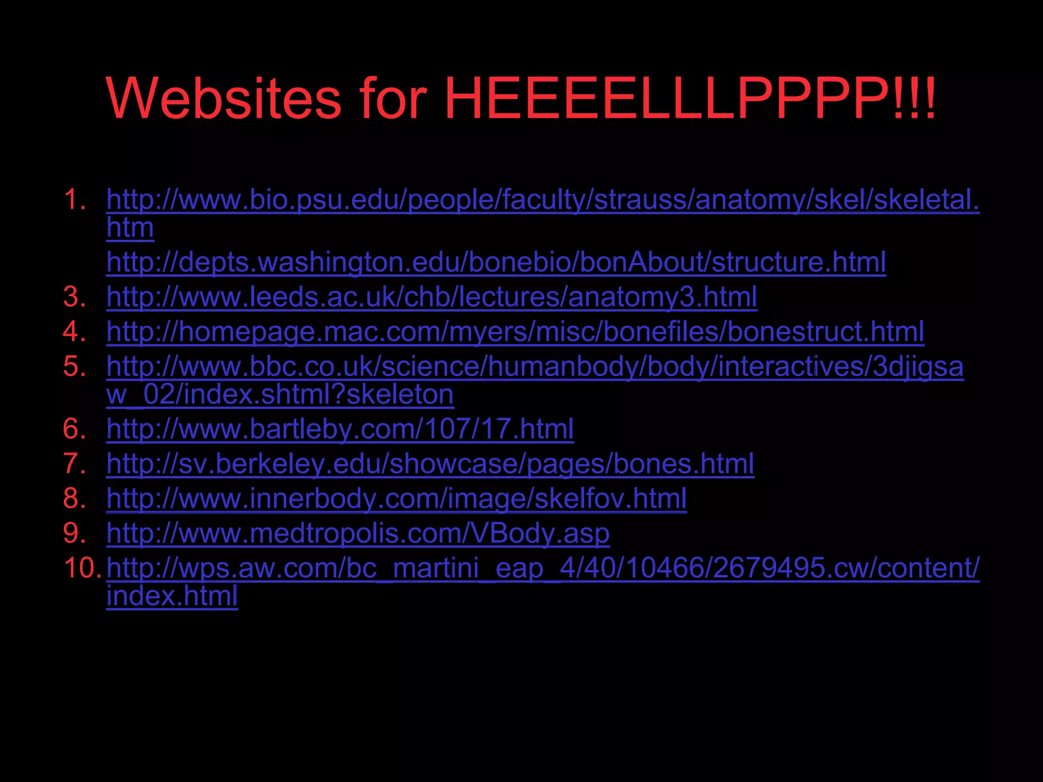 Skeletal System Notes | PPT