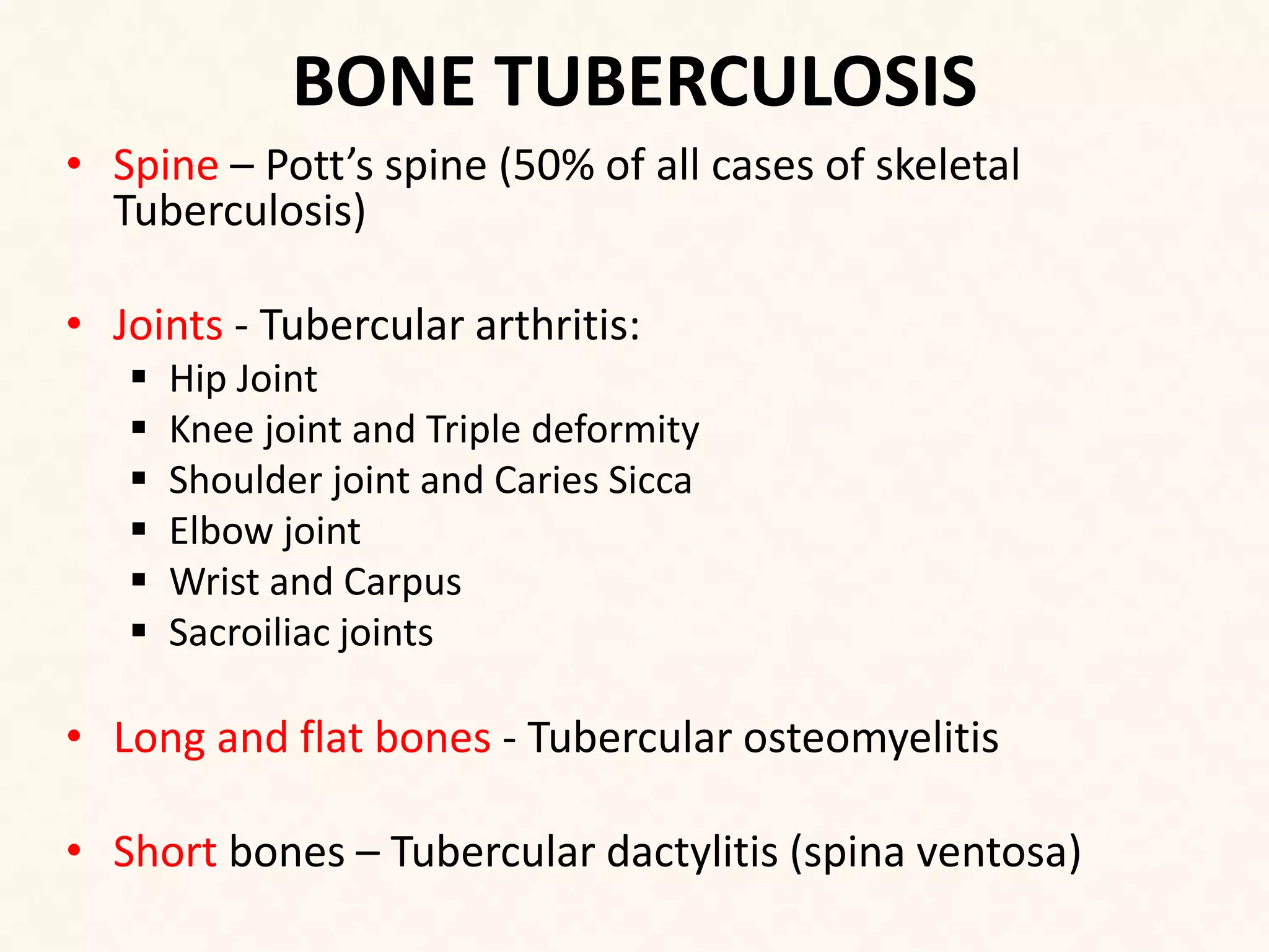 Skeletal tuberculosis | PPTX