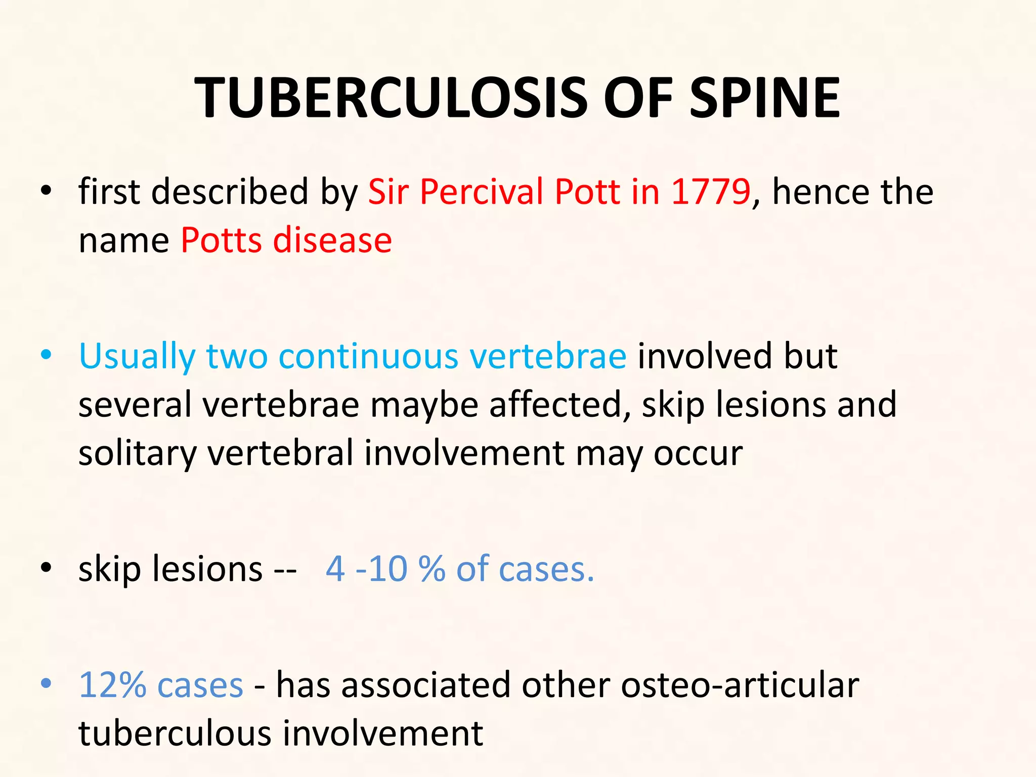Skeletal tuberculosis | PPTX | Death, Injury, or Military Conflict ...