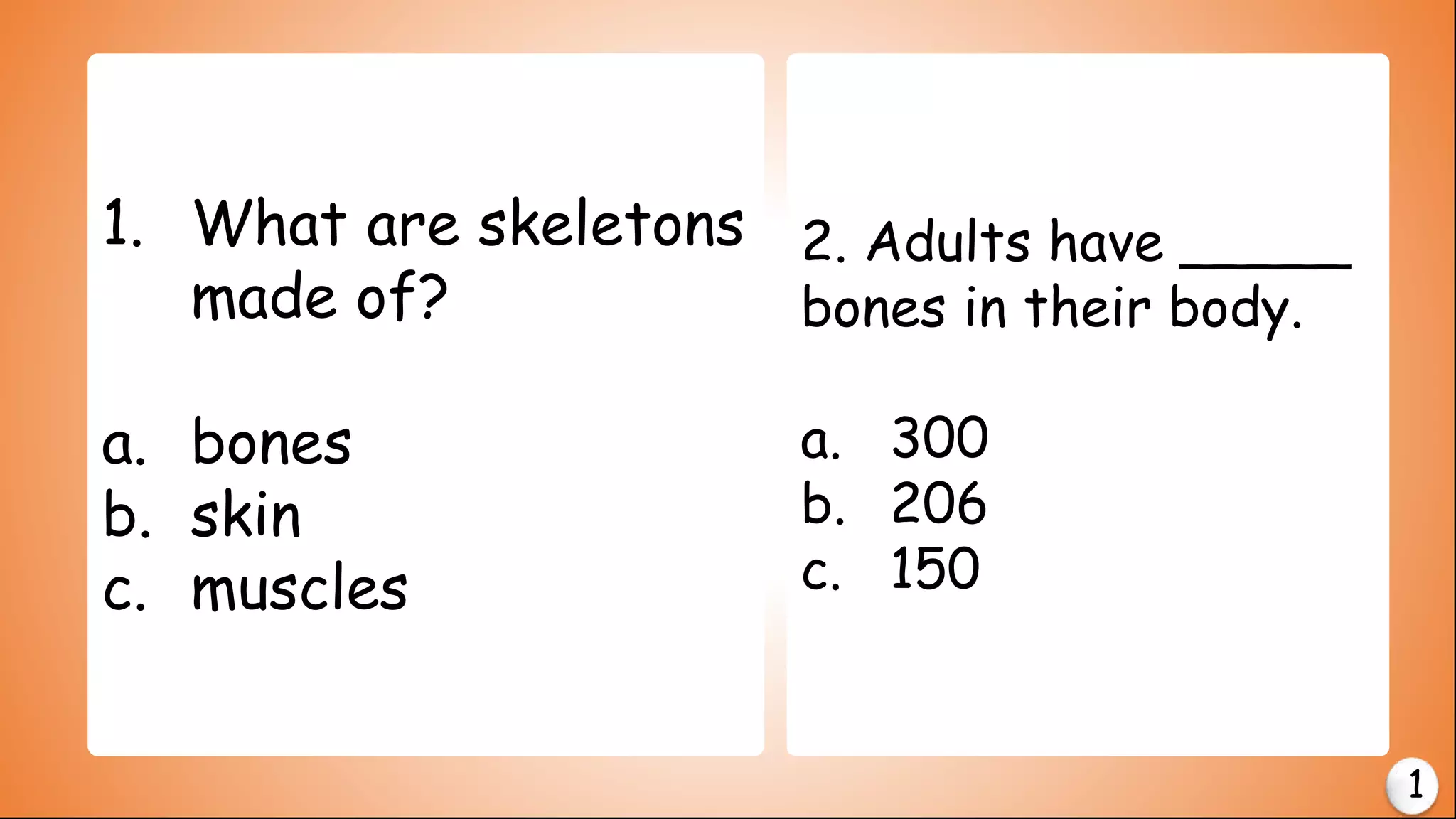Skeleton and Muscles Quiz | PPTX