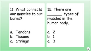 Skeleton and Muscles Quiz | PPTX
