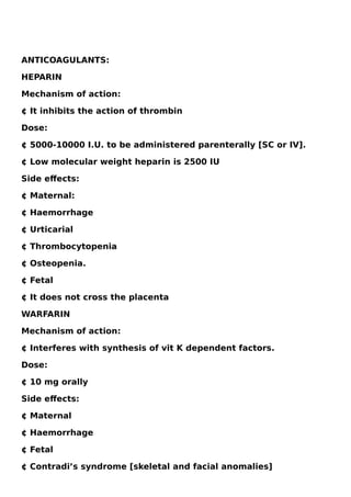 Skeleton plan on drugs used in obstetrics | PDF