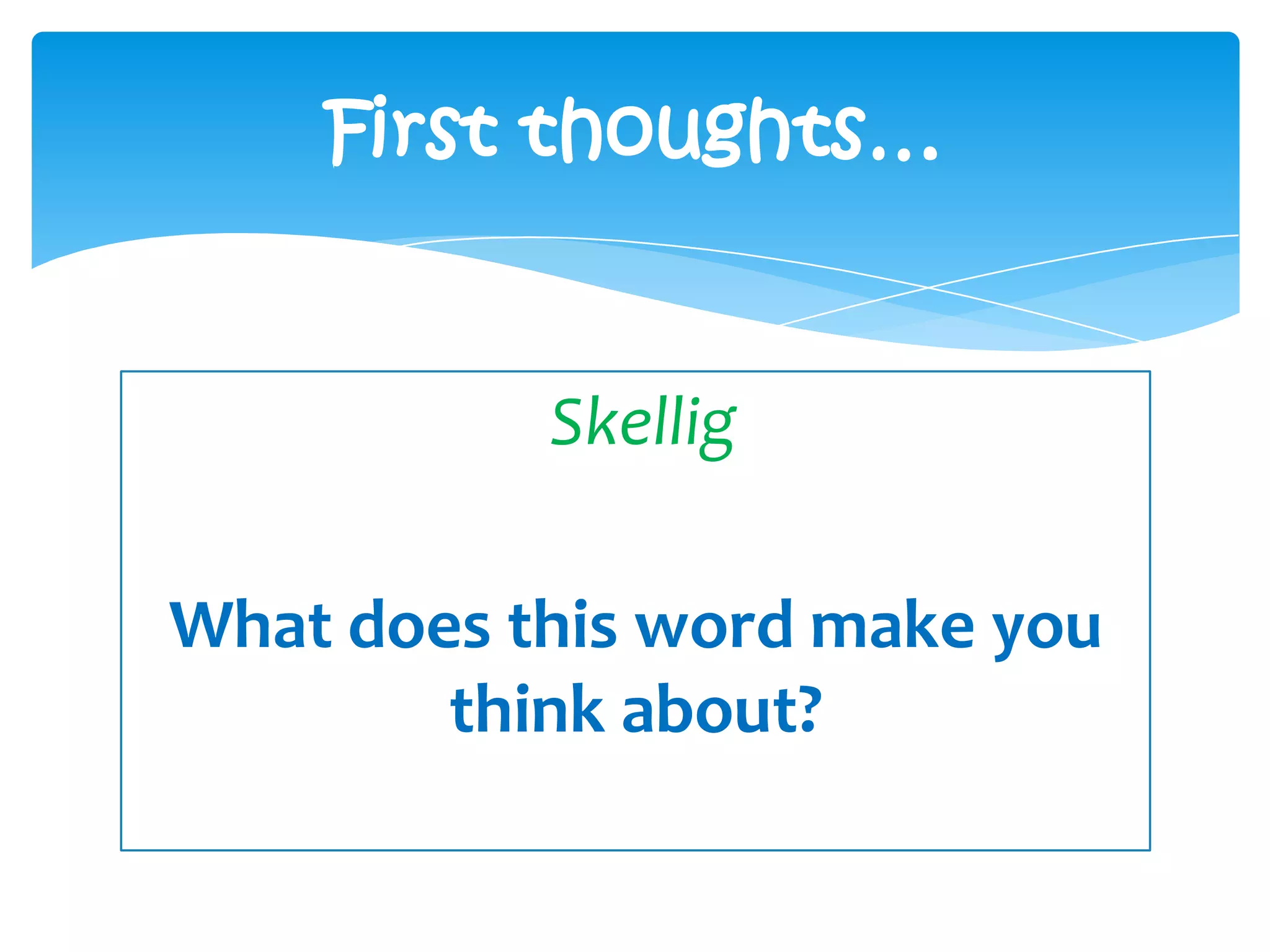 Skellig l1 front covers | PPT