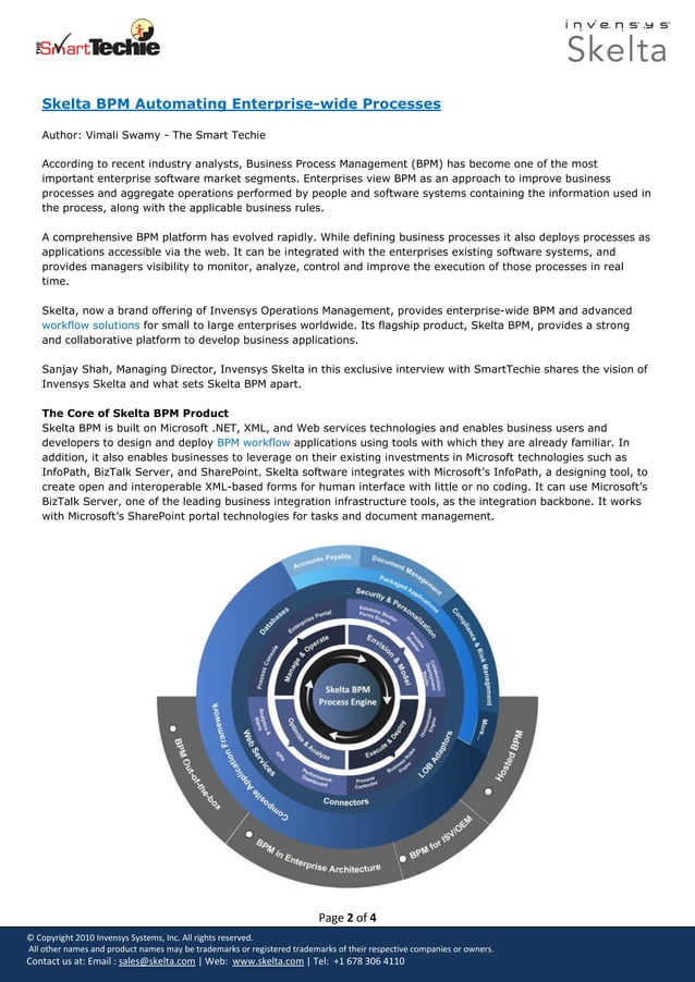 Skelta BPM Automating Enterprise-wide Processes | PDF