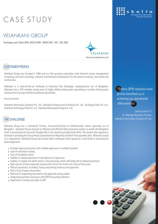 Skelta BPM in action at Velankani Group | PDF