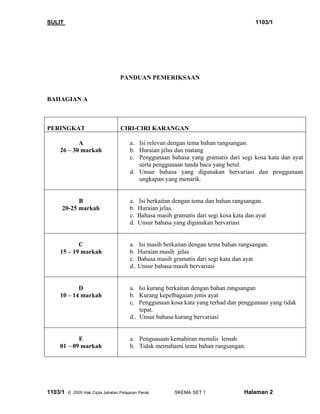 Skema Bm Kertas1 Set1 | PDF
