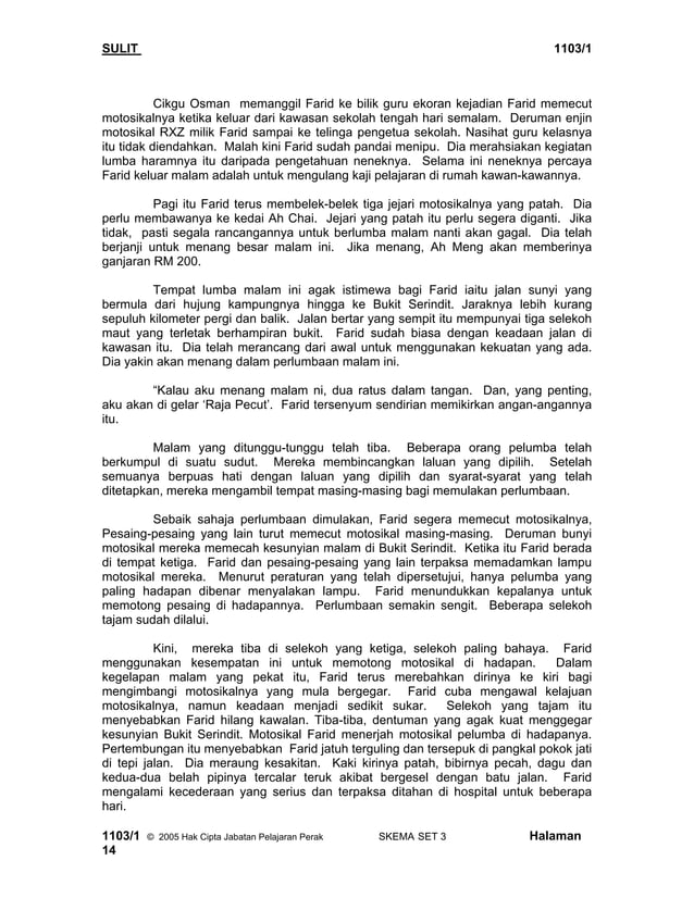 Skema Bm Kertas1 Set3 | PDF