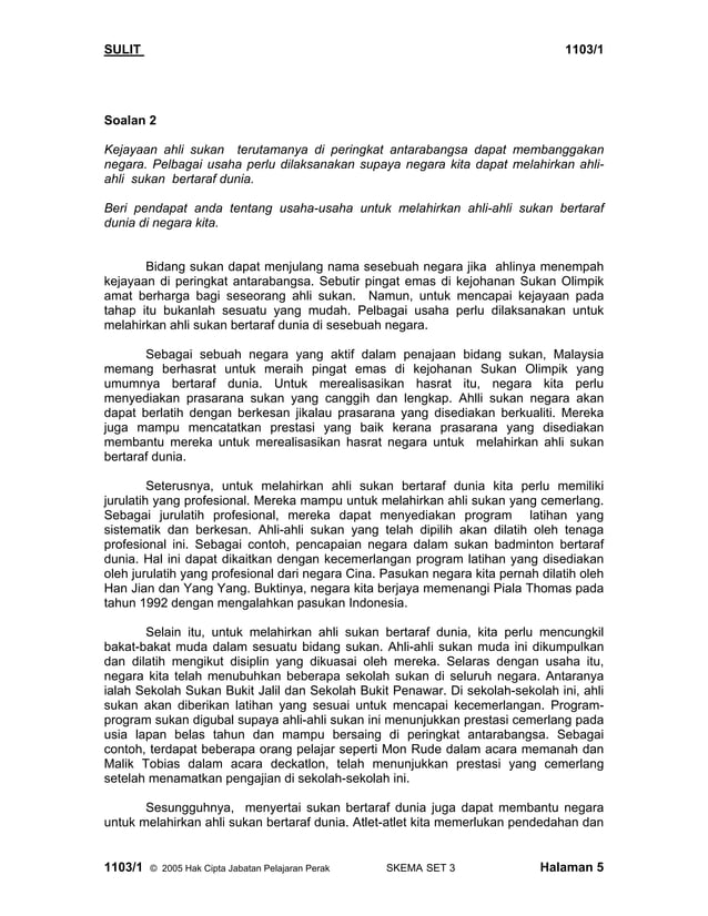 Skema Bm Kertas1 Set3 | PDF