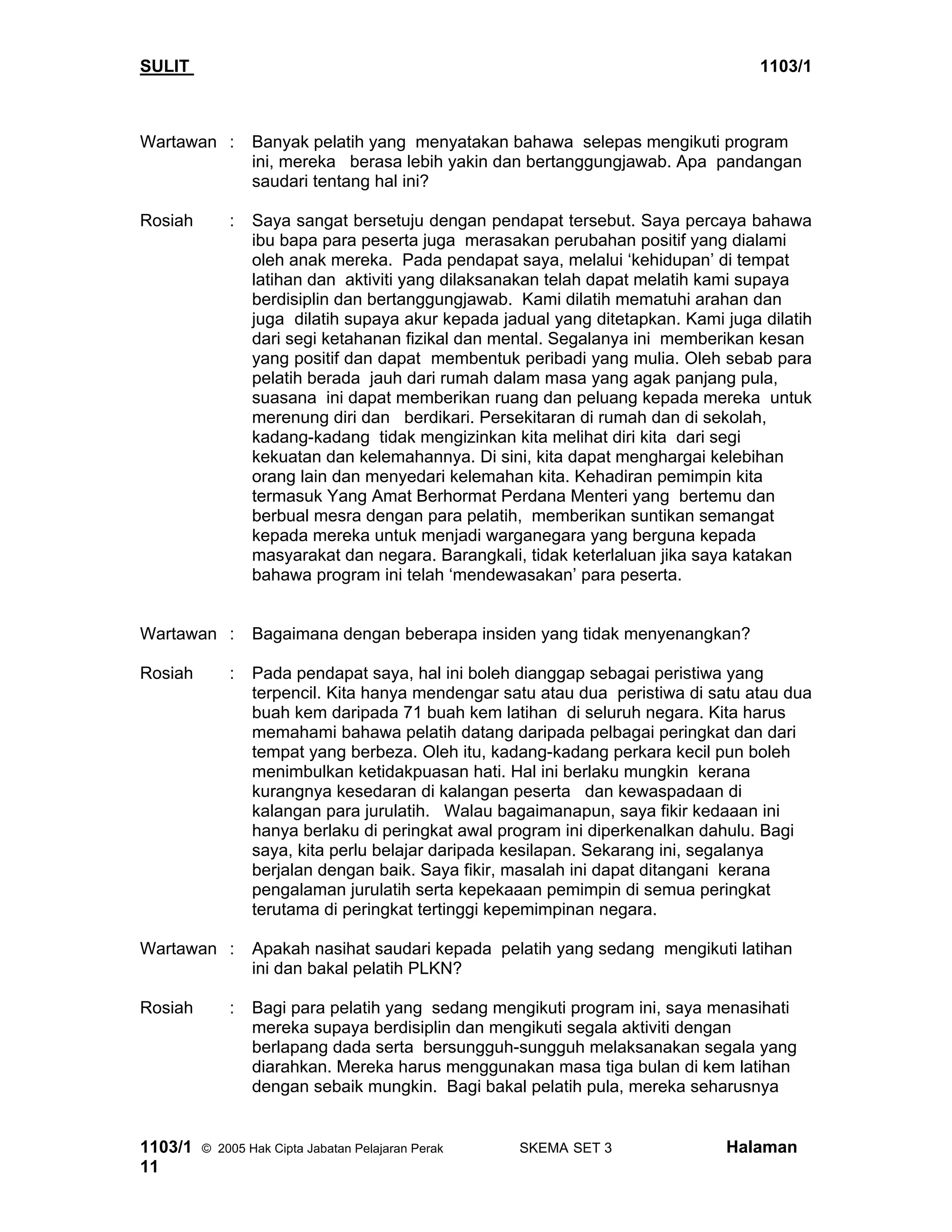 Skema Bm Kertas1 Set3 | PDF