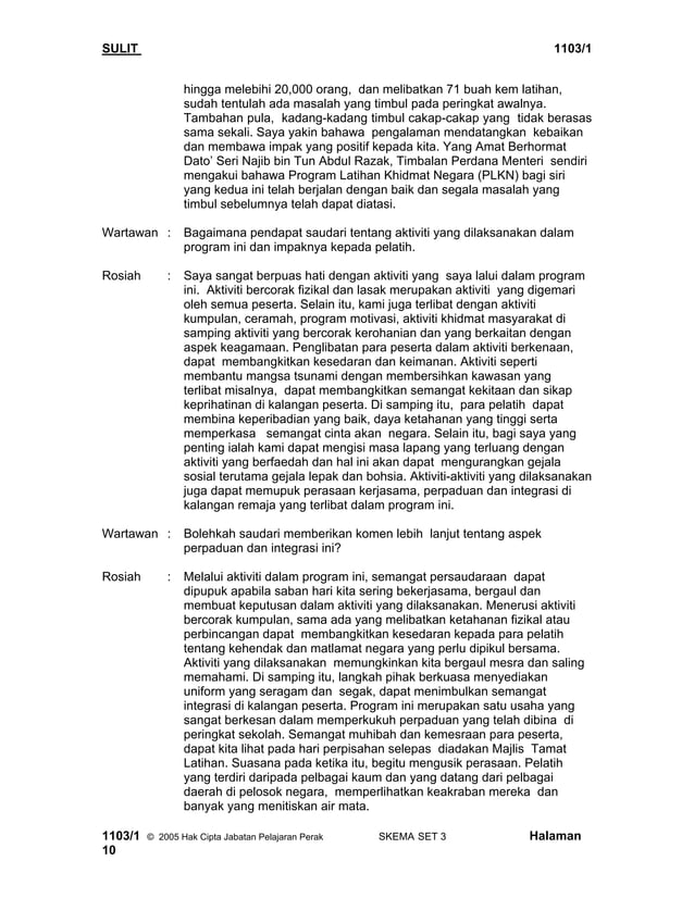 Skema Bm Kertas1 Set3 | PDF
