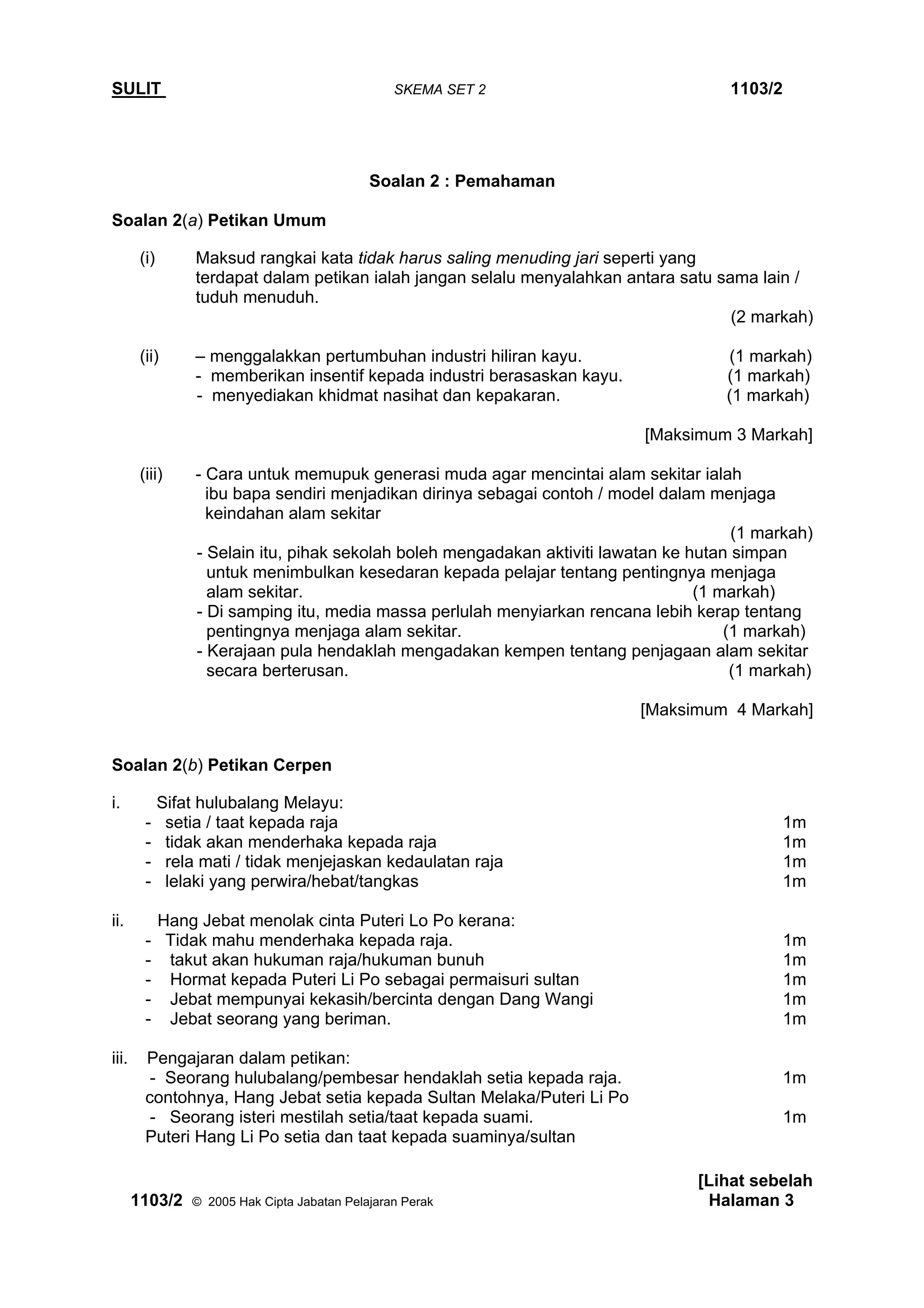 Skema Bm Kertas2 Set2 | PDF