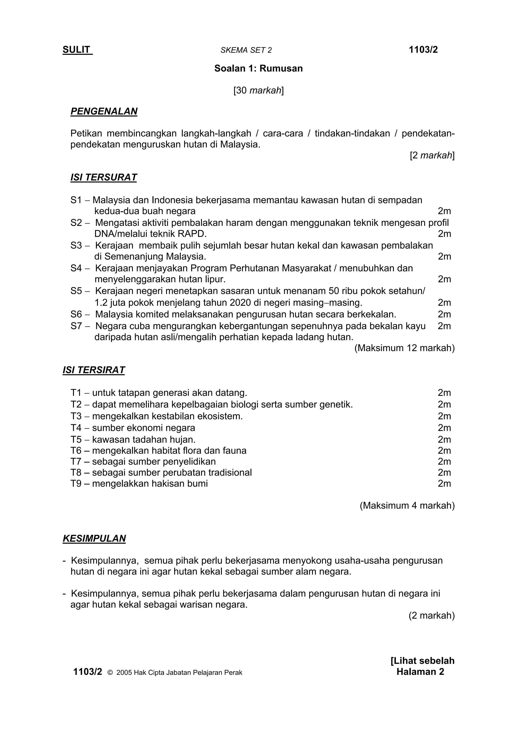 Skema Bm Kertas2 Set2 | PDF